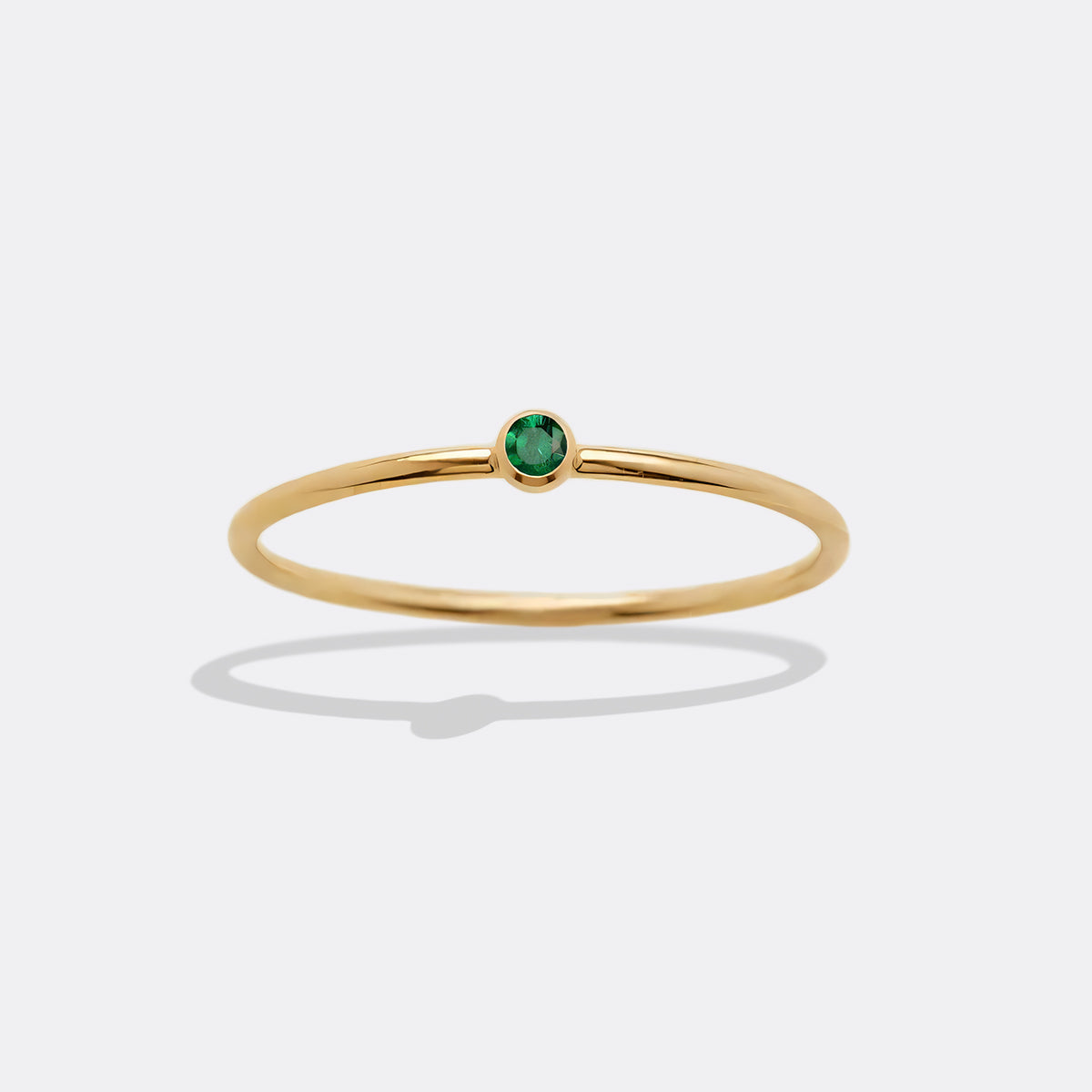 Minimalist Bezel-Set Birthstone Stacking Band May – Mint & Lily